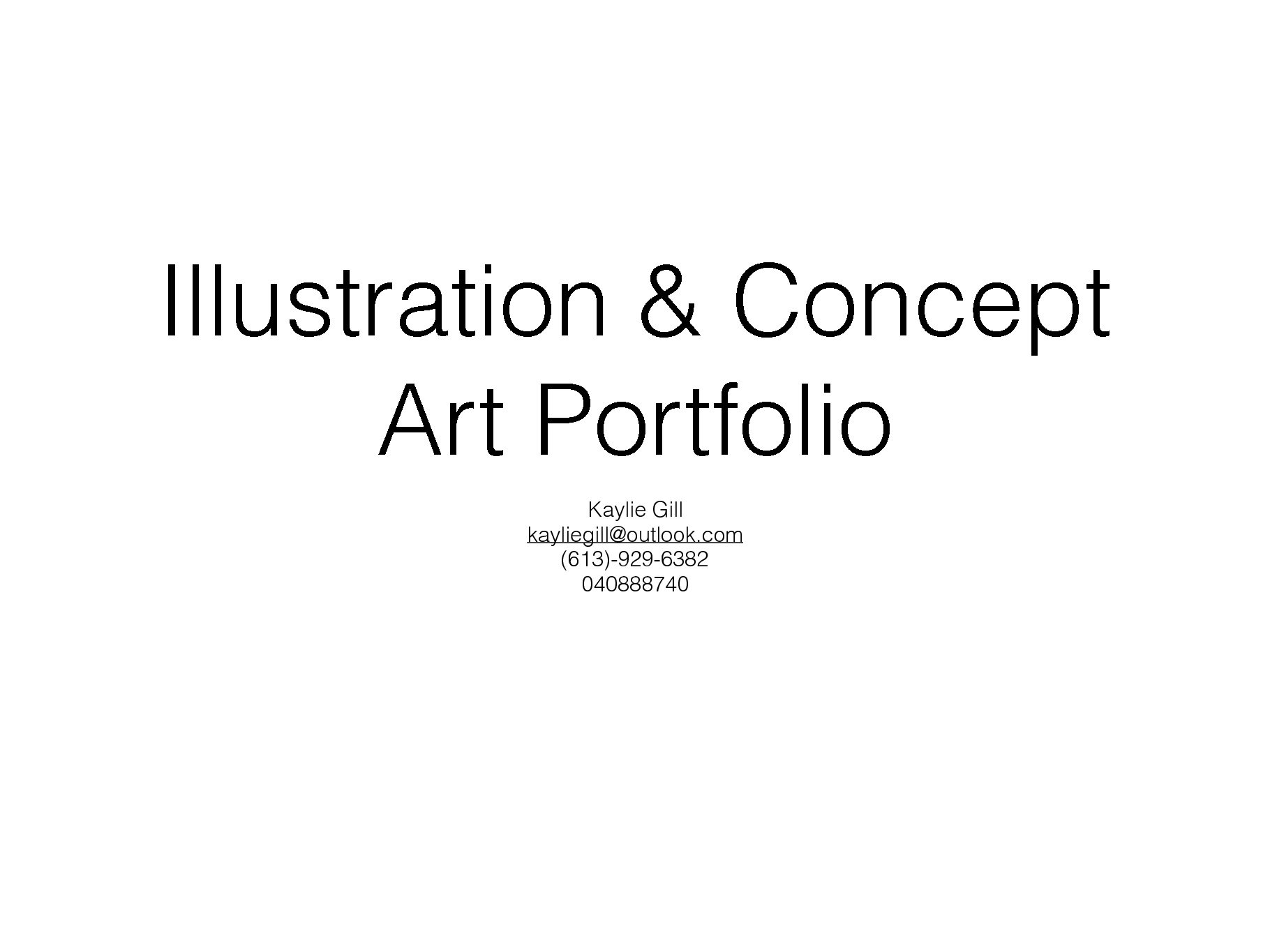 Illustration & Concept Art Portfolio - Kaylie Gill - School of Media ...