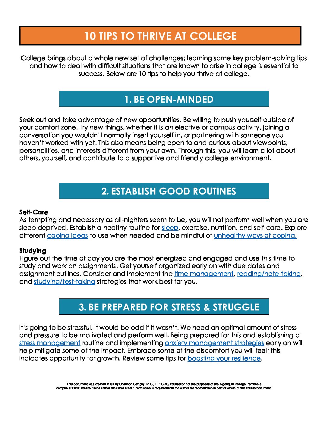 10 Tips to Thrive at College - Pembroke Campus