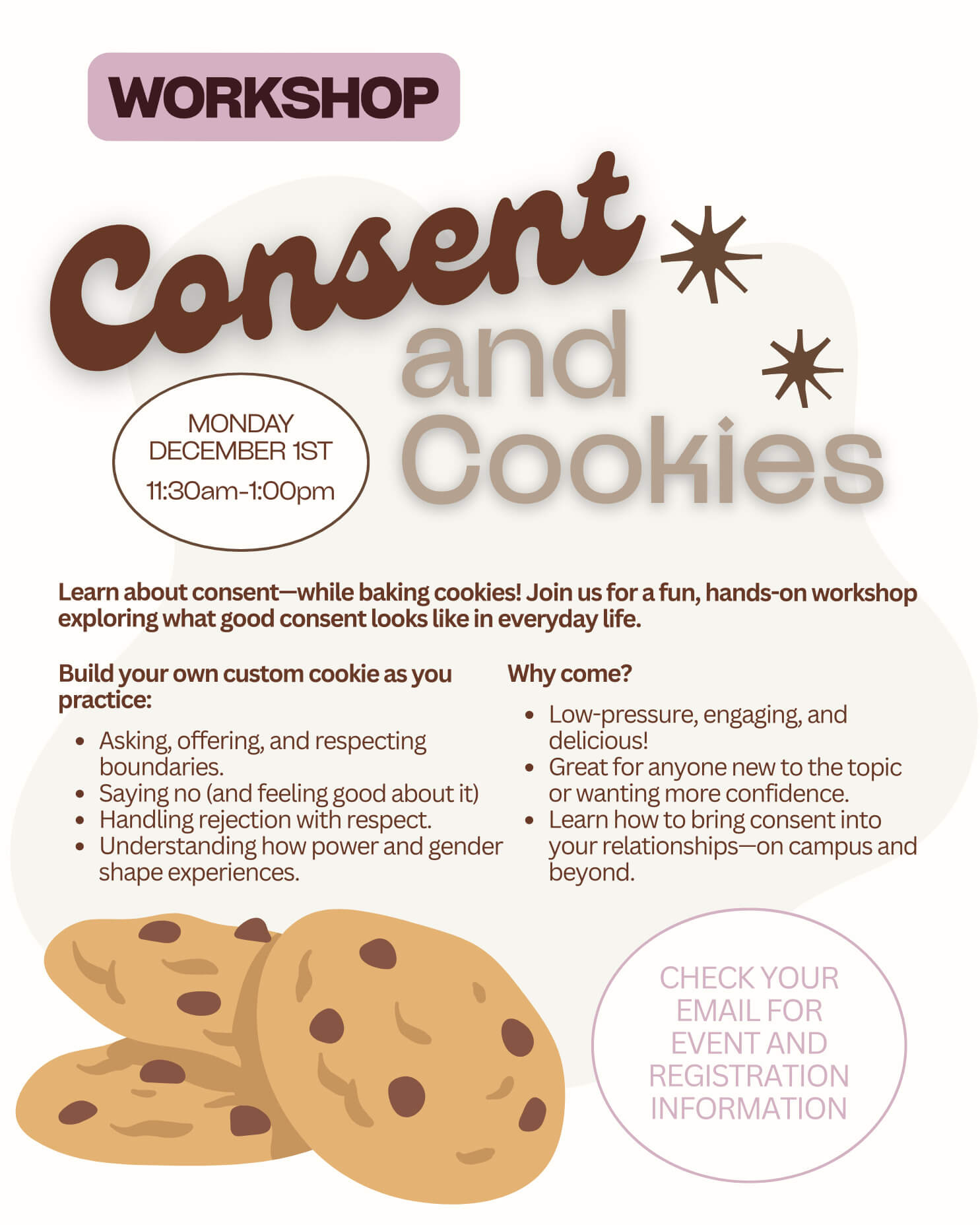 Cookies and Consent - Presented by Counselling Services - Pembroke Campus