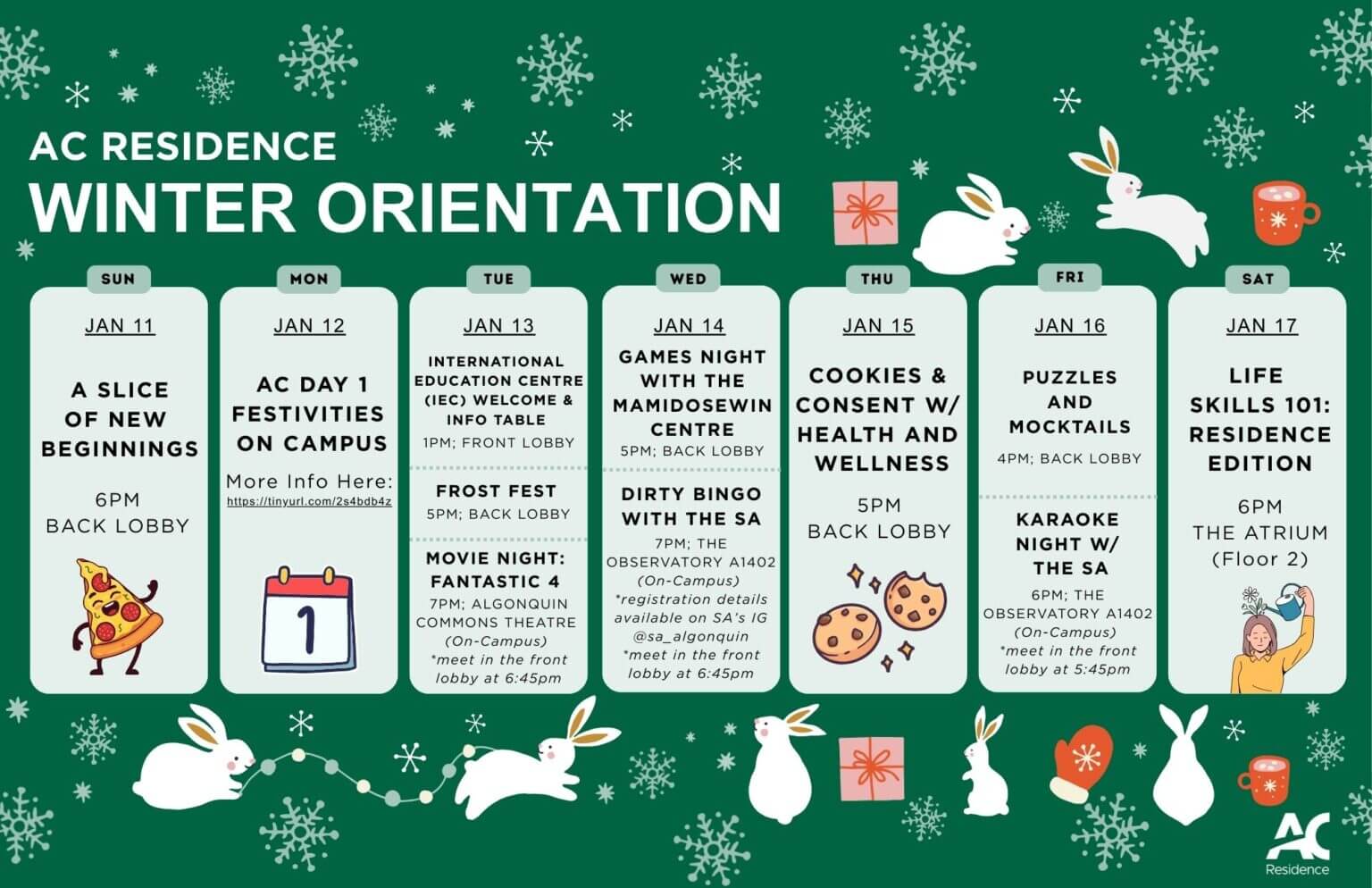 Events Calendar - Algonquin College Residence