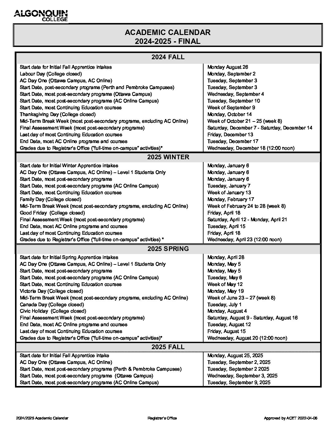 AcademicCalendar2024.2025_ACET_APPROVED - Registrar's Office