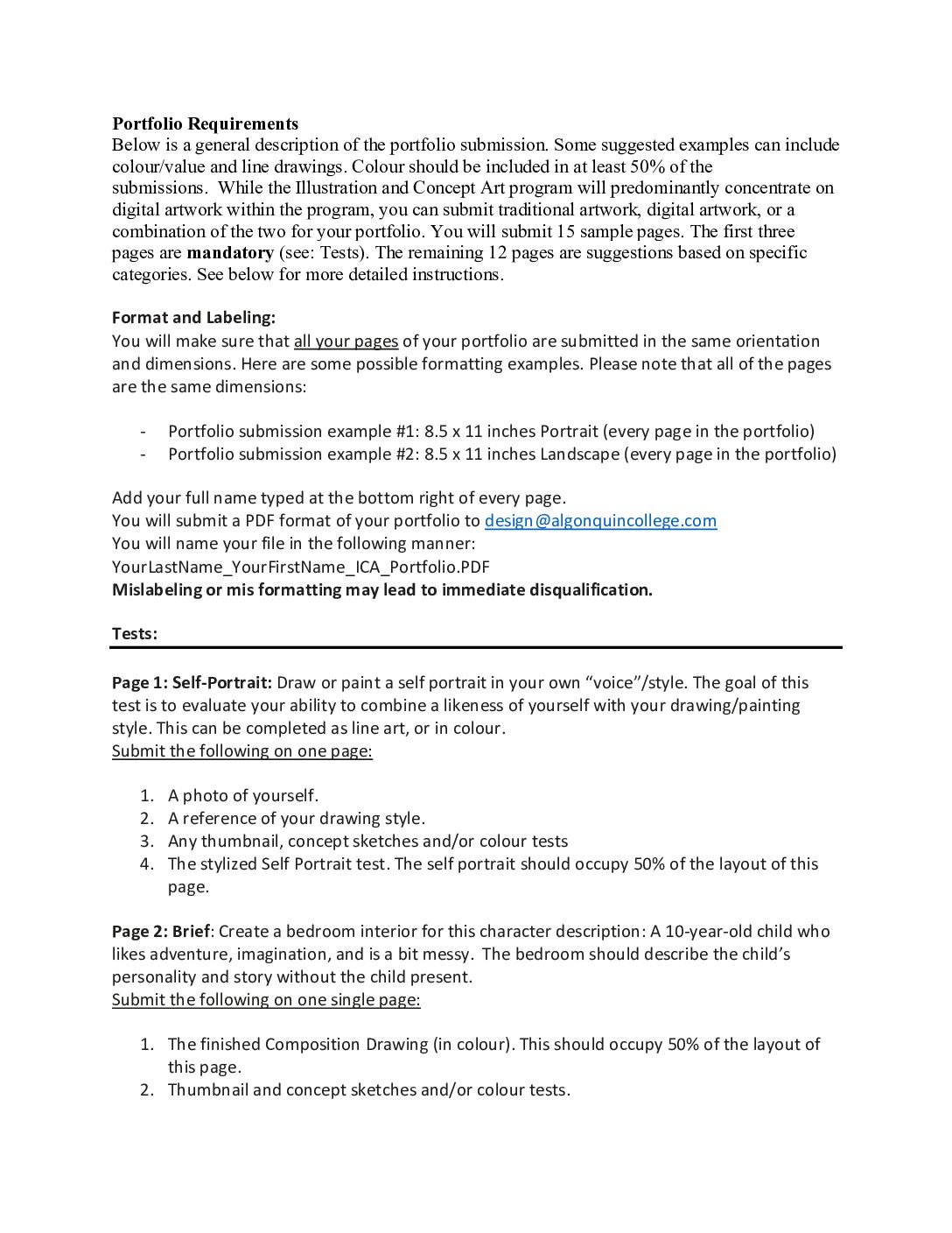 2024.2025 Illustration and Concept Art - Portfolio Requirements ...