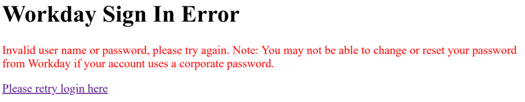 Common Sign-in Issues - Workday Support