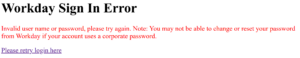Common Sign-in Issues - Workday Support